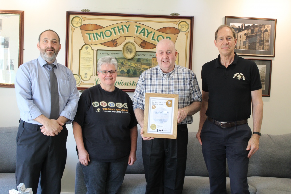 CAMRA Awards Timothy Taylor's With 50th Anniversary Golden Award ...